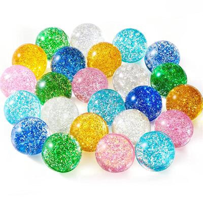 10-20pcs 32mm Glitter Bounce Balls Space Balls Toy for Kids