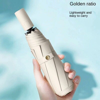 2023 New Automatic Folding Umbrella Female Flat Bottom Light