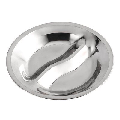 Stainless Steel Dinner Plate Two-compartment Dim Sum Fruit
