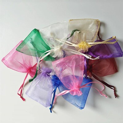 25/50/100pcs Organza Gft Bag Multcolor Drawstrng Pouches For