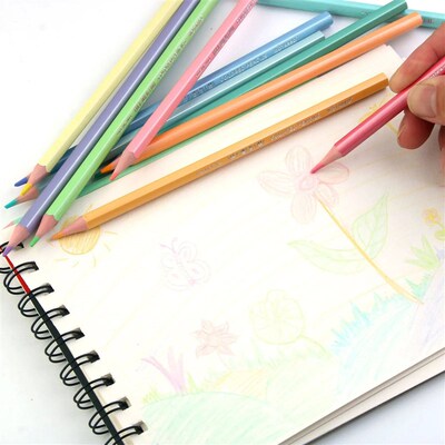 MOTARRO 12Pcs Macaron Color Pencils Wooden Pencil Childrens