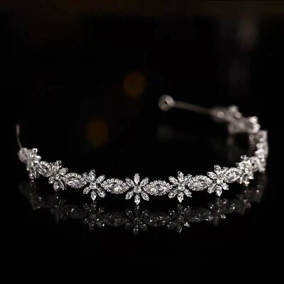 Simple Crystal Wedding Tiaras Barrettes Headbands Evening Ha