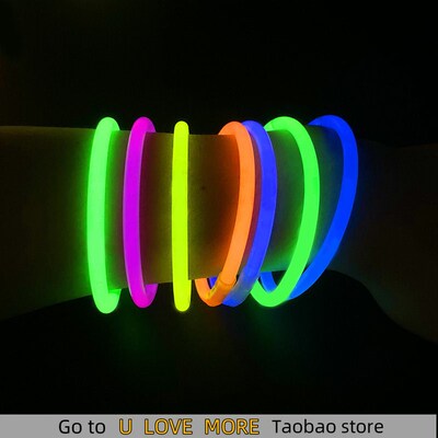 100Pcs Party Fluorescence Light Glow In The Dark Sticks Brac