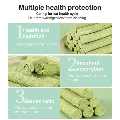 6PCS Cat Grass Teeth Grinding Stick Pet Snacks Hairball Remo