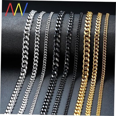 Punk Stainless Steel Necklace for Men Women Gold Chain 2021