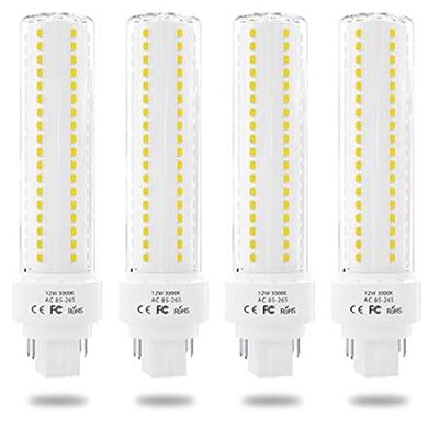 Lustaled Gx24q/G24q 4-Pin Base Light Bulbs, 12W Gx24 LED