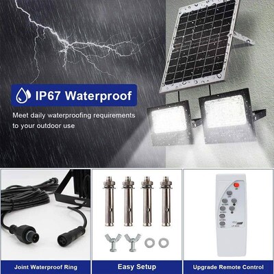 400W Led Solar Light High bright 2 Head Flood Light Waterpro
