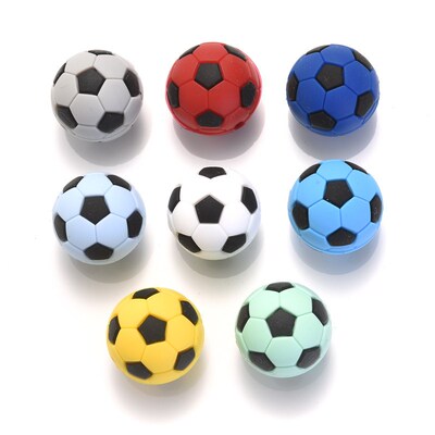 19mm 10Pcs Silicone Round Beads Soccer Ball Style Teething C