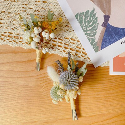 Mini Dried Flower Bouquet for Decoration DIY Wedding Corsage