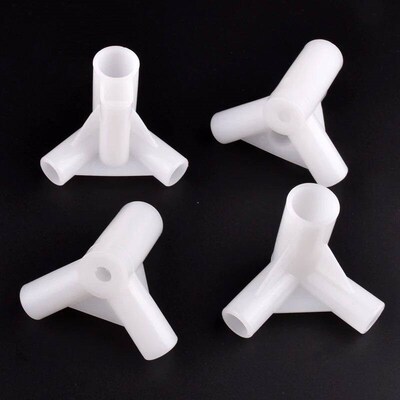 4Pcs Tee Connector Plant Support 3-Way 4-Way Joint Shelf War