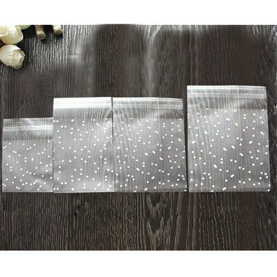 100pcs/lot Translucent dots Plastic cookie packaging bags cu