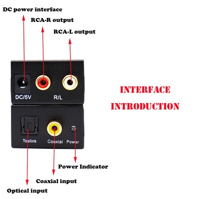 3.5mm 2RCA L/R  Amplifier Optical Fiber Coaxial Signal to An