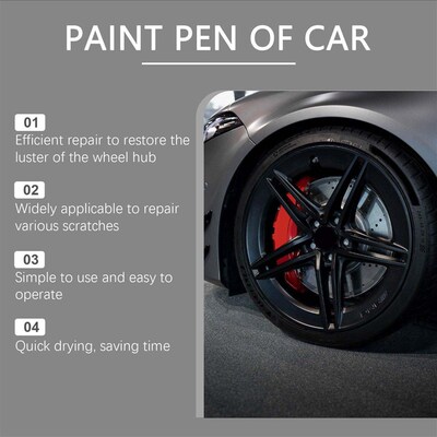 Homonth Black Car Wheel Scratch Repair Pen, Paint Scratch an