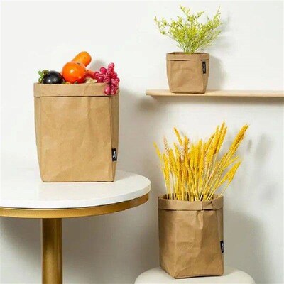 Reusable Succulents Planter Pot Washable Kraft Paper