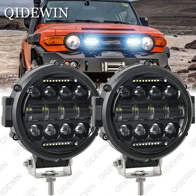 2PC Round 7 Inch 150W Aluminum Alloy LED Work Light Bar Mult