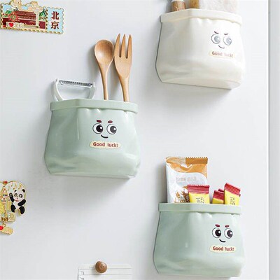 Large-eyed refrigerator magnetic storage box, no-drill wall-