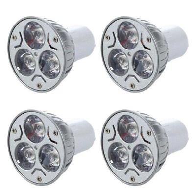 LUDA 4X GU10 LAMP LIGHT BULB Has 3 LED WARM WHITE 3W 5W 12V