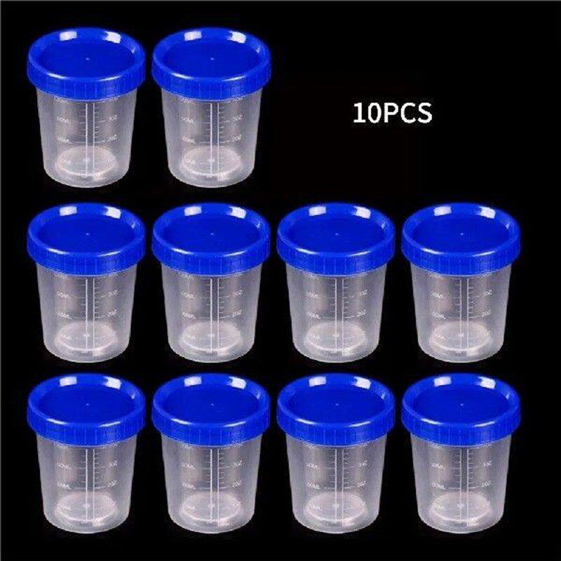 120ml Laboratory Measuring Cup With Lids Plastic Specimen