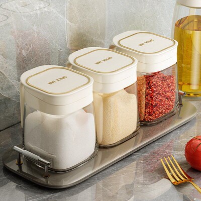 Transparent Glass Bulk Food Storage Jar for Spices, Beans,