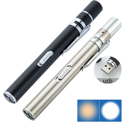 Medical Led Flashlight Pen Light USB Rechargeable Torch Flas