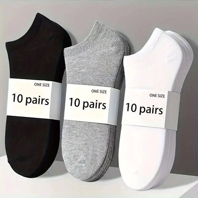 5/10-Pack Uniex Comfort-Fit Ankle Sock For All, Breathable &