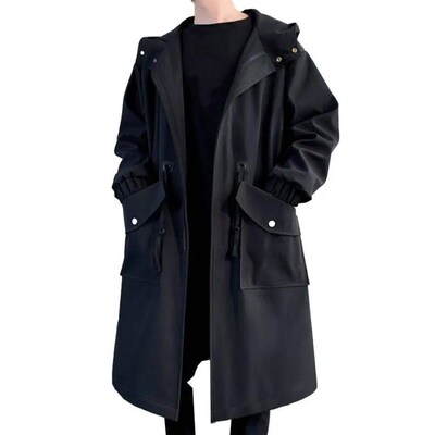 Zippered Long-sleeve Coat for Men Setwear Mens nch Coat