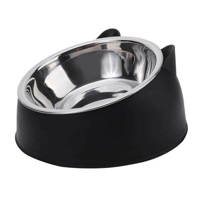 1pc Cat Bowl Lovely Creative Inclined Kitten Puppy Food Feed