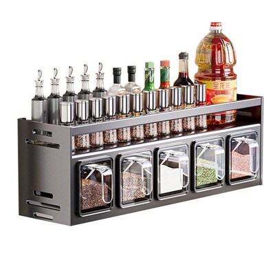 Kitchen Spice Shelf Wall-mounted Spice Storage Rack Seasonin