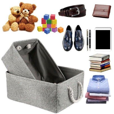 S/M/L Linen Storage Basket Foldable Sundries Storage