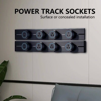 Wall power rail socket, kitchen aluminum expansion socket 40
