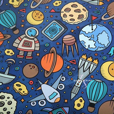 wrapping paper astronaut children gift wrapper礼品包装纸男孩