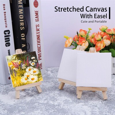 3pcs/6pcs Mini Canvas And Easel Set Mini Canvas Panels Mini