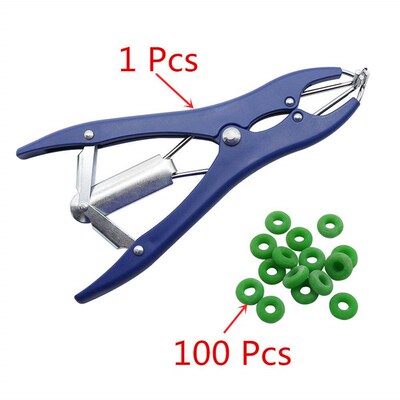 1 Pc Broken Tail Castration Forceps With 100 Pcs High Elasti