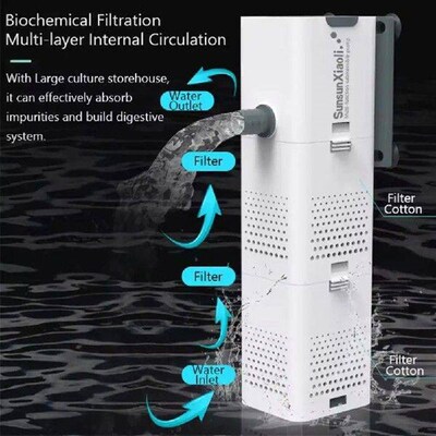 Fish Tank Filter Three-in-one Built-in Silent Oxygen Pump