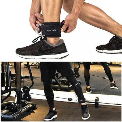VORCOOL 2pcs Ankle Straps Padded D-ring Ankle Cuffs for Gym