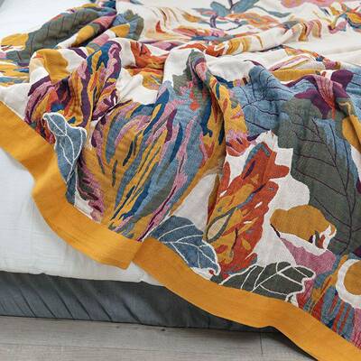 全多棉发层纱布毛巾被纯薄款AXJ被棉子沙空调毯夏季办公室午睡盖