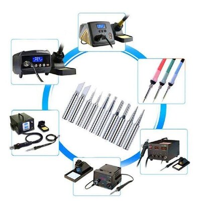 10Pcs Soldering Iron Tips Kit I+B+K+2.4D+3C Copper