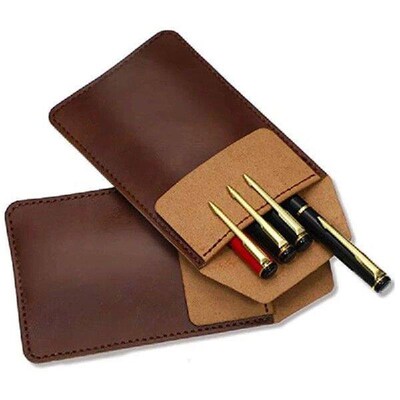 Vintage Leather Pen Pocket Multi-funcational Pen Sleeve Pen