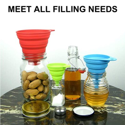 3 Sizes Silicone Folding Funnels Kitchen Portable Universal