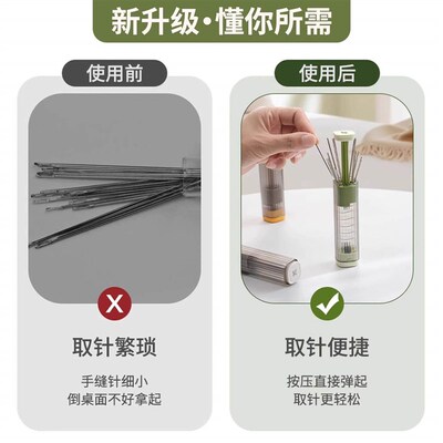 Household Press-Type Needle and Thread Box with Magnetic Sto