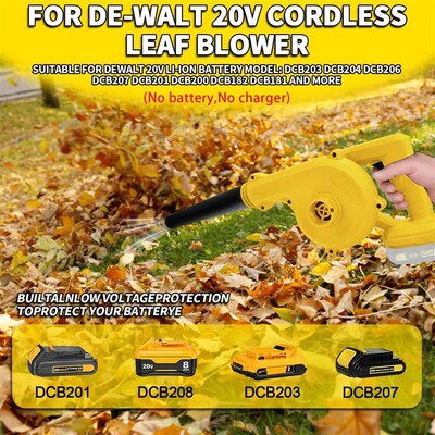20V Cordless Leaf Blower Electric Jobsite Air Blower with 2-