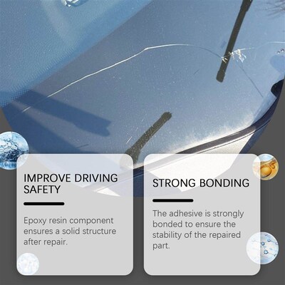 Homonth Windshield Crack Repair Kit - Portable Adhesive Repa