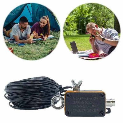 Pocket HF Antenna 1-30MHz Frequency Band Shortwave Antenna