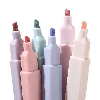 6Pcs Pastel Highlighters Pen Art Drawing Graffiti Marker Pen