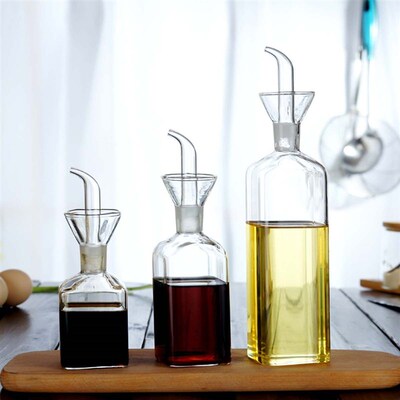 Glass Cruet Olive Oil Dispenser Bottles Gravy Boats Pourer S