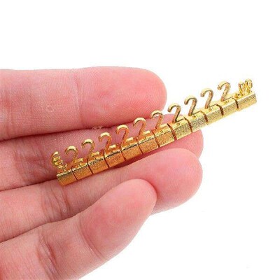 10 Pcs Sign Here Tabs Price Tag Metal B Numbers Glod