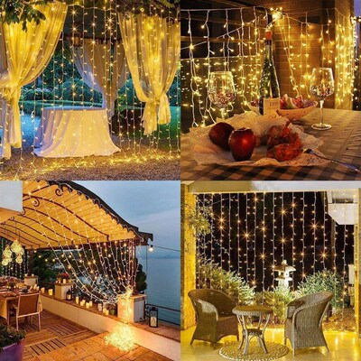 Led Icicle Curtain String Lights Fairy Christmas Lights Garl
