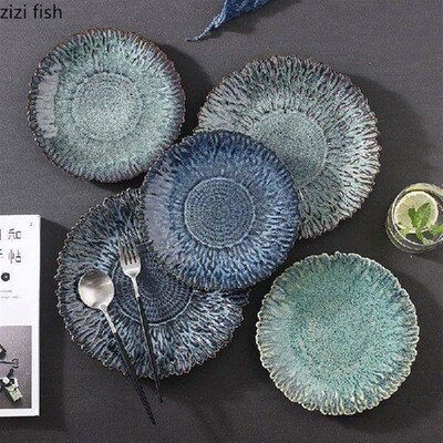 Flower Shaped Ceramic Dining Plate Western Style Steak