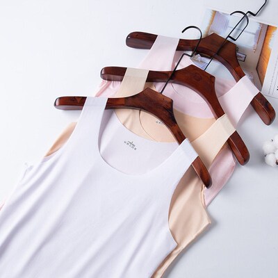 Womens Traceless Ice Silk Vest Thin Suspender Womens Inner
