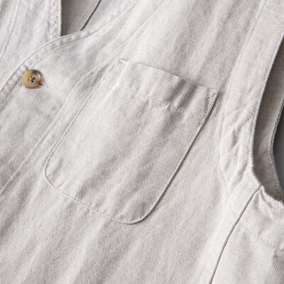 Linen Vest Mens Loose Plus Size Japanese Style Linen tton C